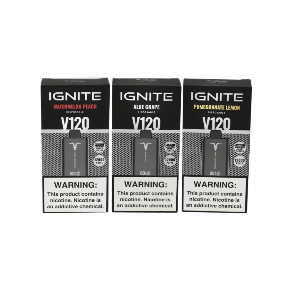 Pod Descartável V120 Black - Ignite - 12.000 Puffs - Vaporesso Brasil